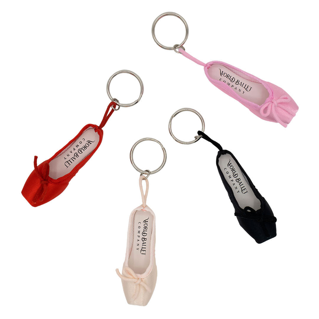 Ballet Pointe Shoe Keyring – 2-Inch Miniature in Red, Pink, Black ...